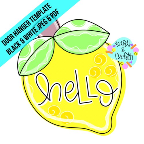 Template Door Hanger Watermelon Etsy