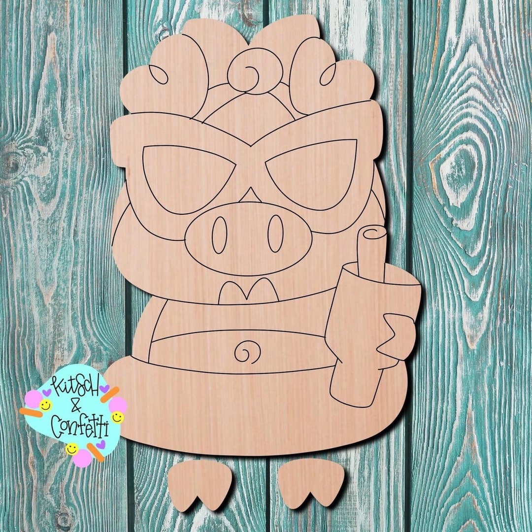 WOODEN BLANK CUTOUT: Chunky Dunkin Door Sign, Pig Door Hanger, Pool ...