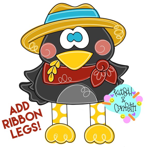 TEMPLATE: Ribbon Leg Crow Door Hanger Template Fall Door - Etsy
