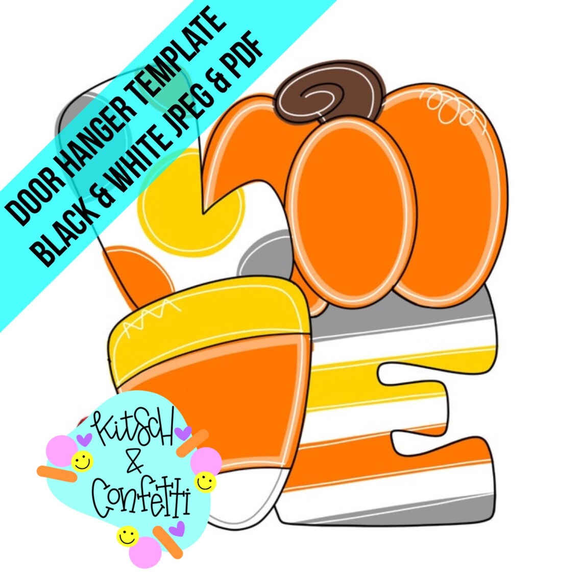 TEMPLATE: Fall Door Hanger Template Pumpkin Door Hanger - Etsy