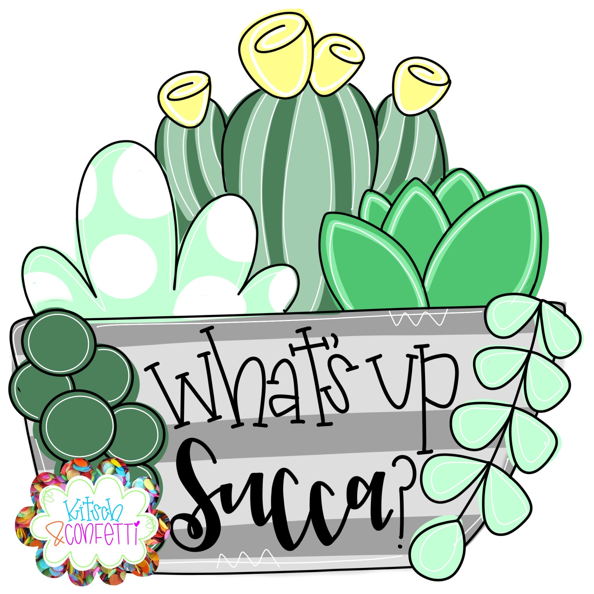 TEMPLATE: Cactus Door Hanger Template Succulent Door Hanger | Etsy