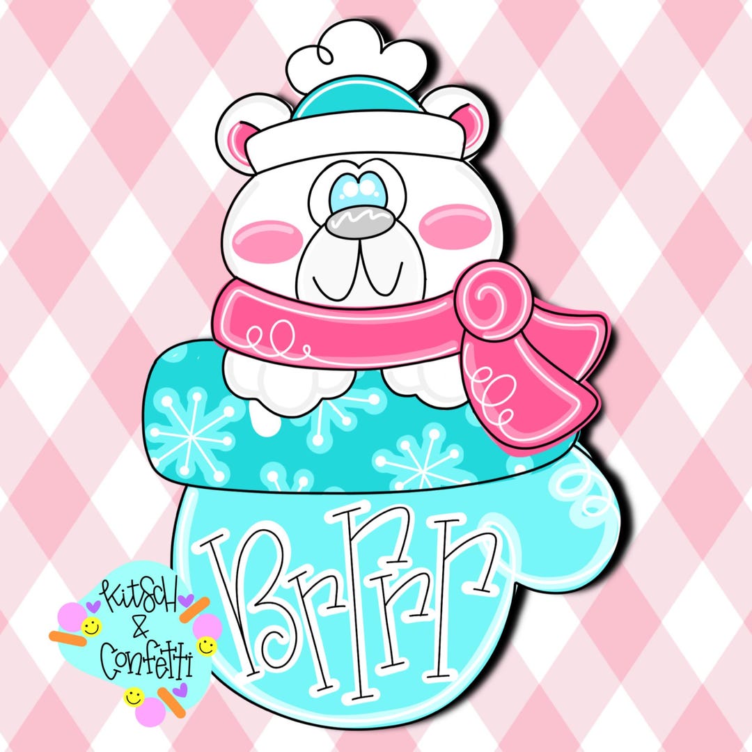 TEMPLATE: Winter Door Hanger Template, Polar Bear Door Hanger Template ...