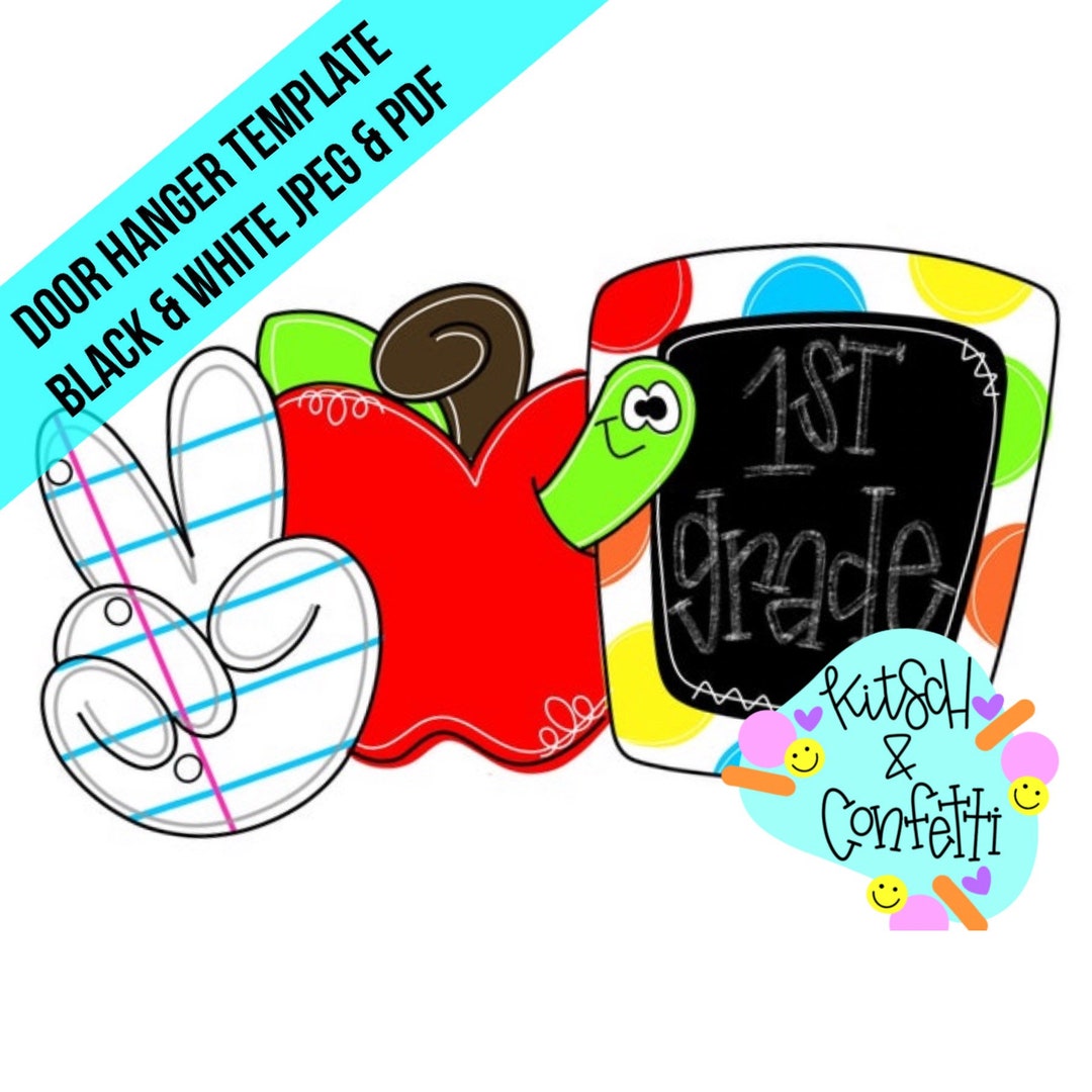 TEMPLATE: School Door Hanger Template, First Day of School Sign ...