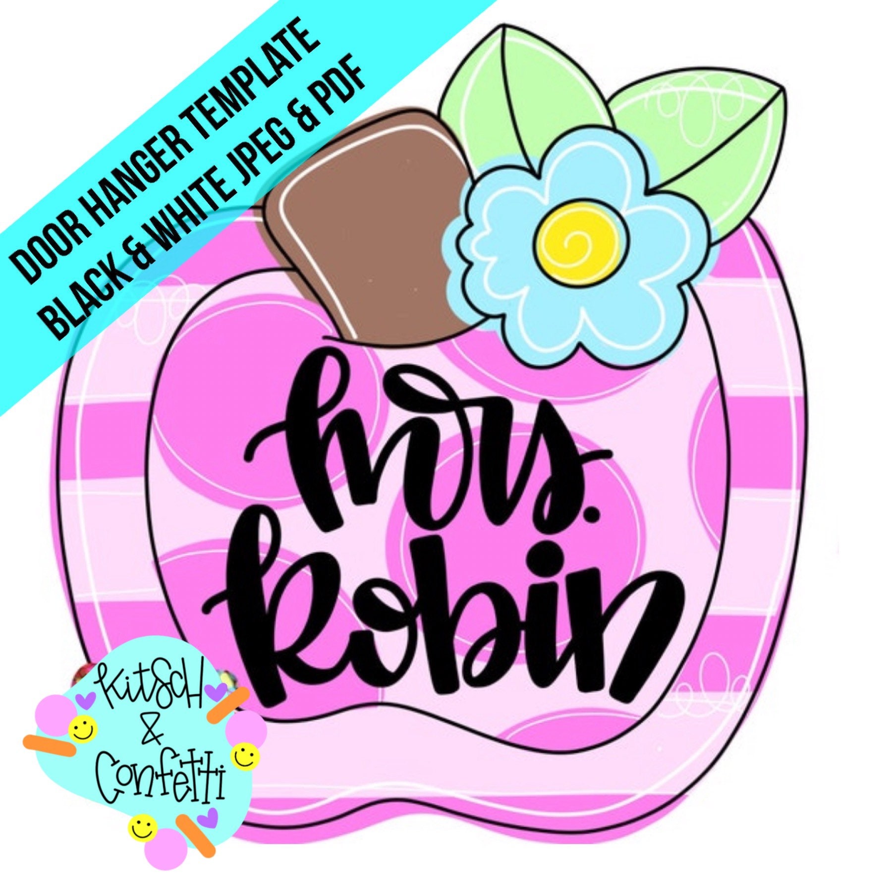 TEMPLATE: Teacher Door Hanger Template Classroom Door Hanger - Etsy