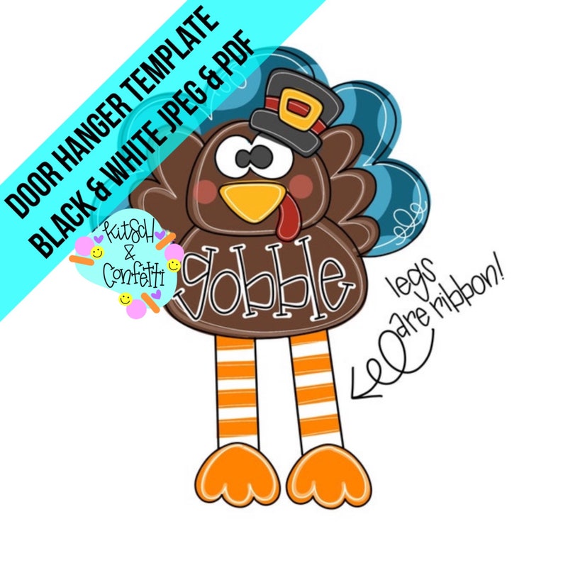 TEMPLATE: Turkey Door Hanger Template Thanksgiving Door - Etsy