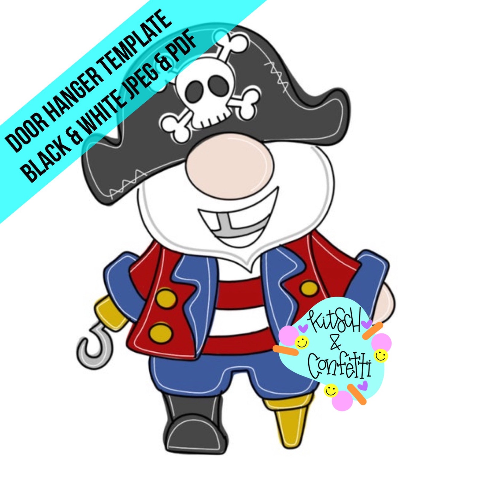 TEMPLATE: Pirate Door Hanger Template, Boys Room Door Hanger Template ...