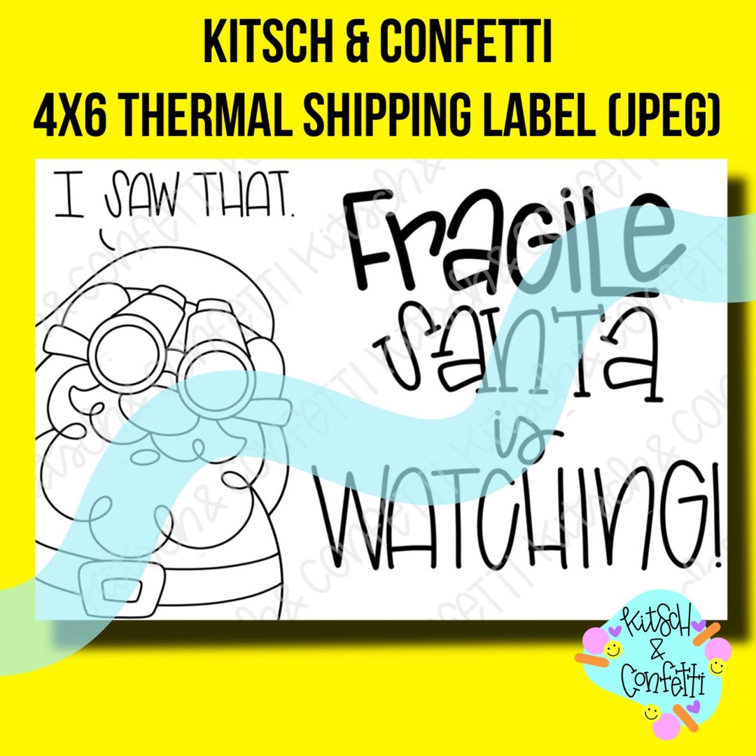 DIGITAL DOWNLOAD: Christmas Shipping Label, Fragile Shipping Label ...