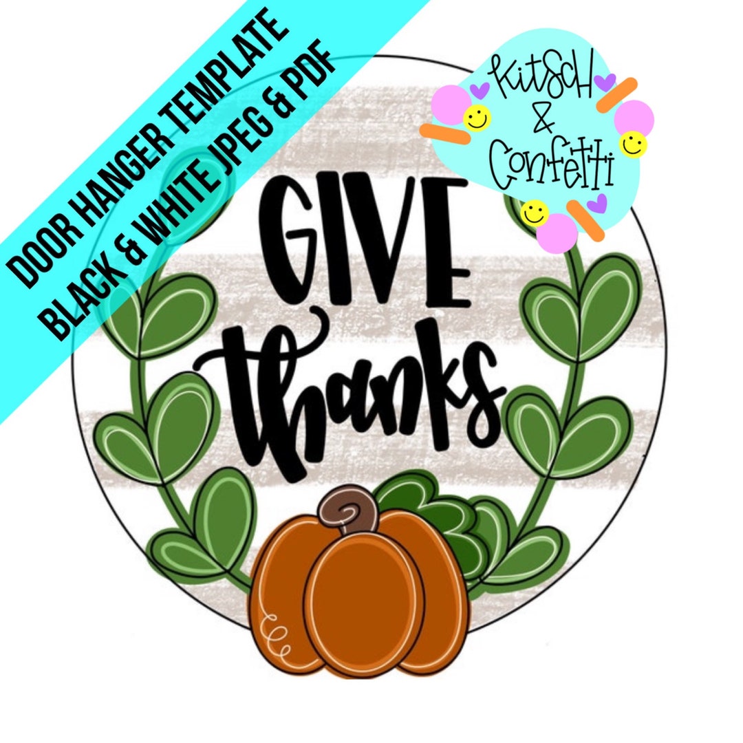 TEMPLATE: Fall Door Hanger Template, Pumpkin Door Hanger Template ...