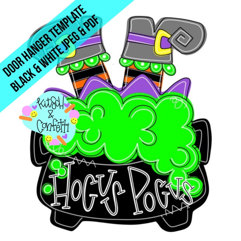 Halloween Door Hanger Templates - Etsy