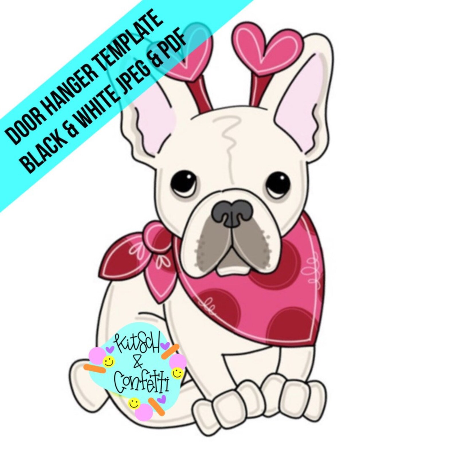 TEMPLATE: Valentines Dog Door Hanger Template, Dog Door Hanger Template ...