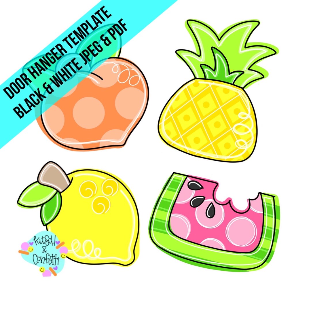 TEMPLATE: Watermelon Door Hanger Template, Peach Door Hanger Template ...