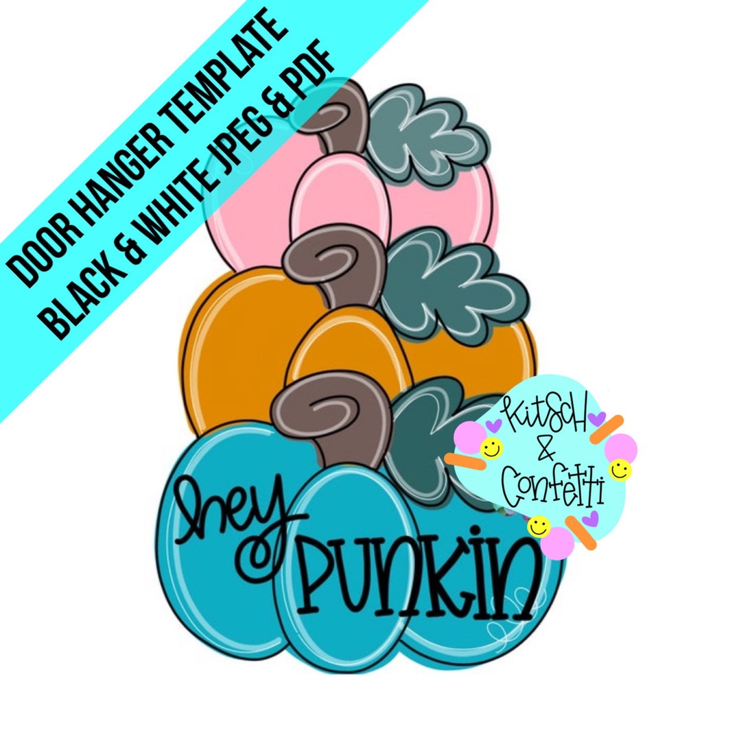TEMPLATE: Fall Door Hanger Template, Pumpkin Door Hanger Template ...