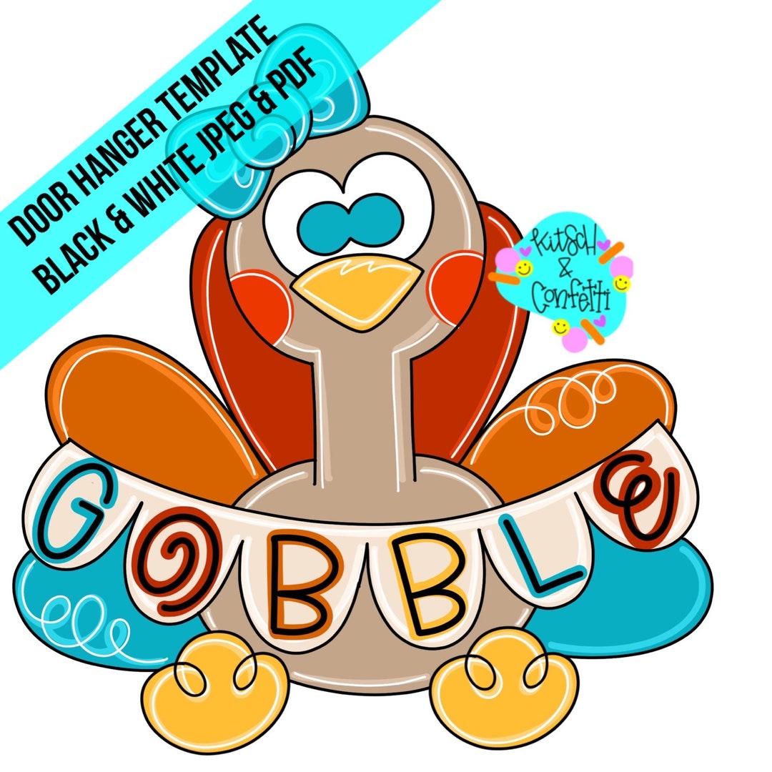 TEMPLATE: Thanksgiving Door Hanger Template, Turkey Door Hanger ...