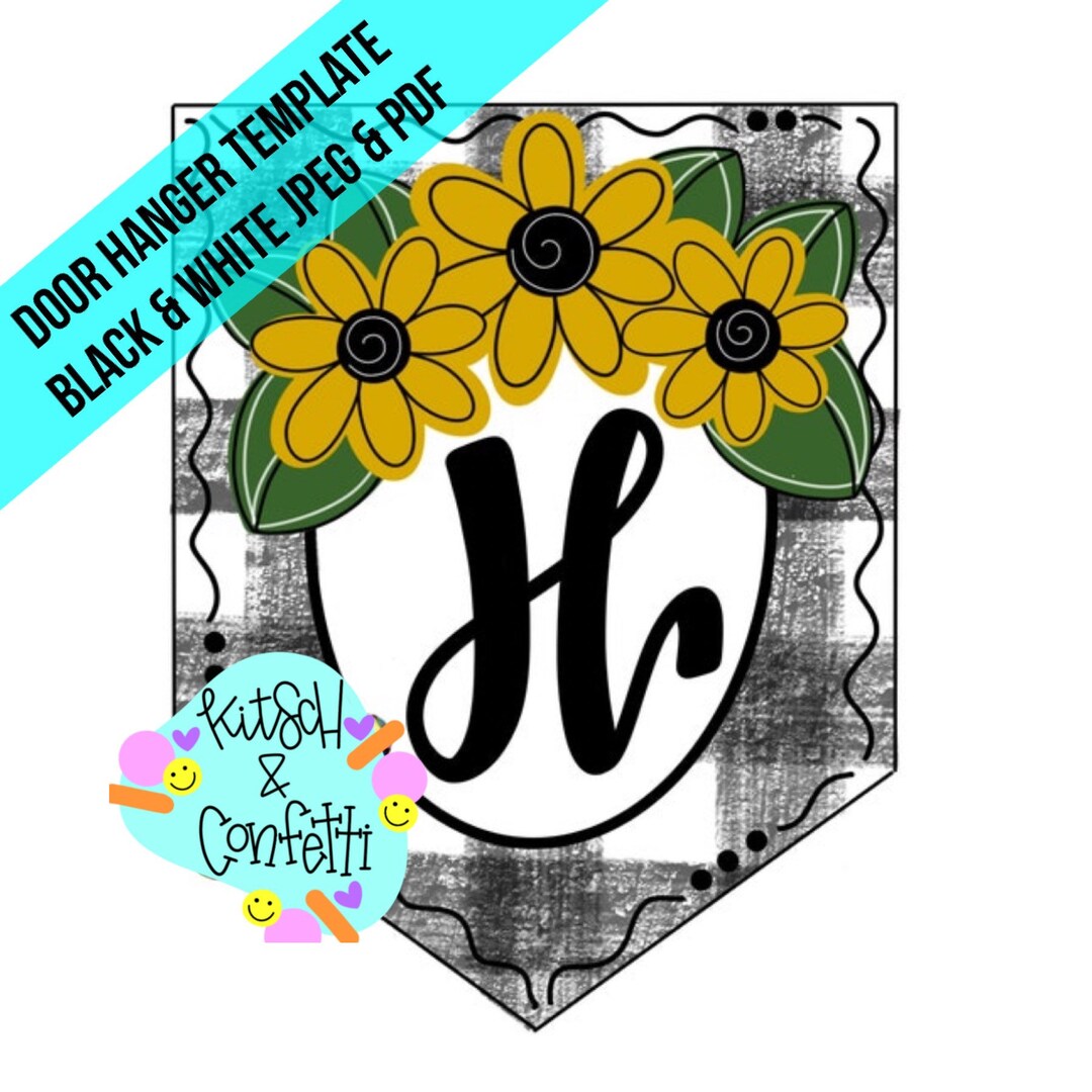 TEMPLATE: Spring Door Hanger Template, Flower Door Hanger Template ...