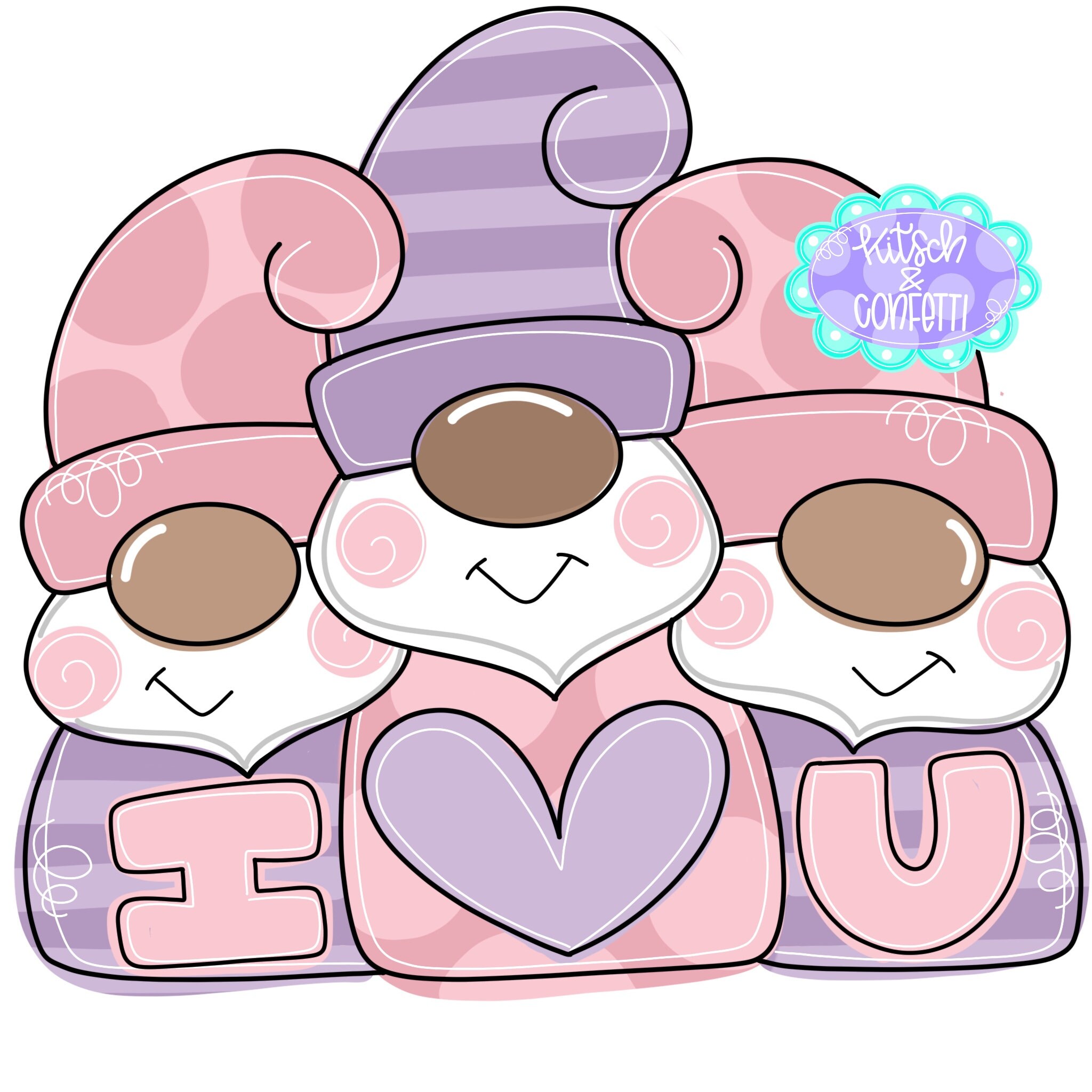 TEMPLATE: Valentine's Day Template Valentine's Gnome - Etsy