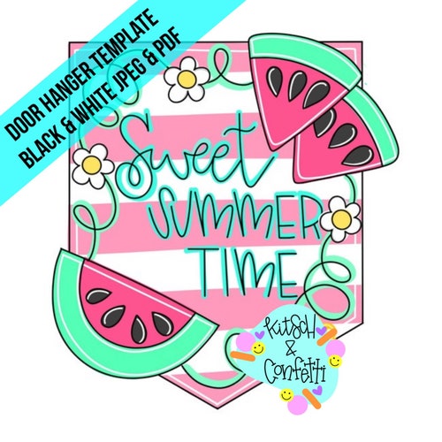 Template Door Hanger Watermelon Etsy