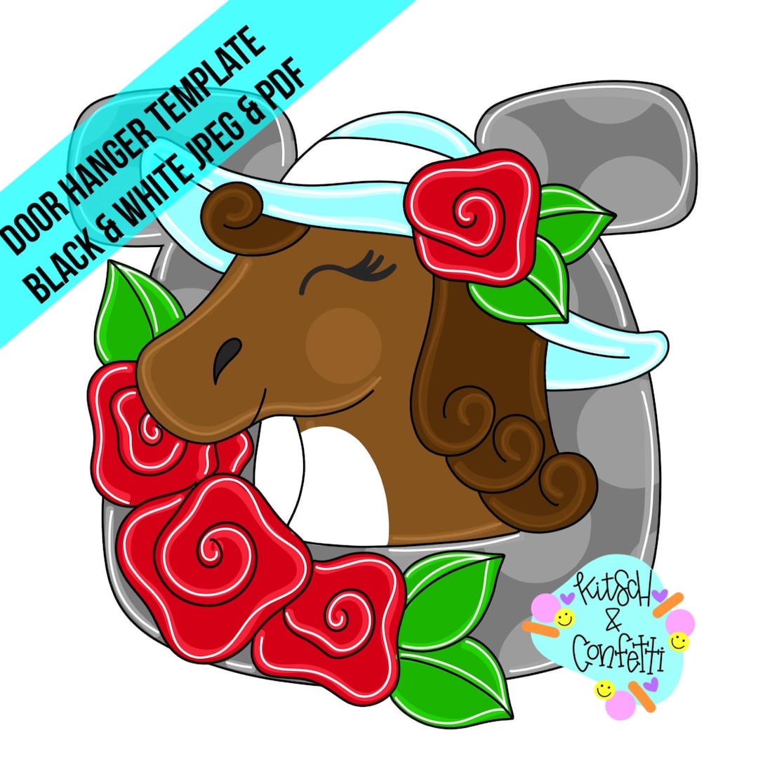TEMPLATE: Kentucky Derby Door Hanger Template - Etsy