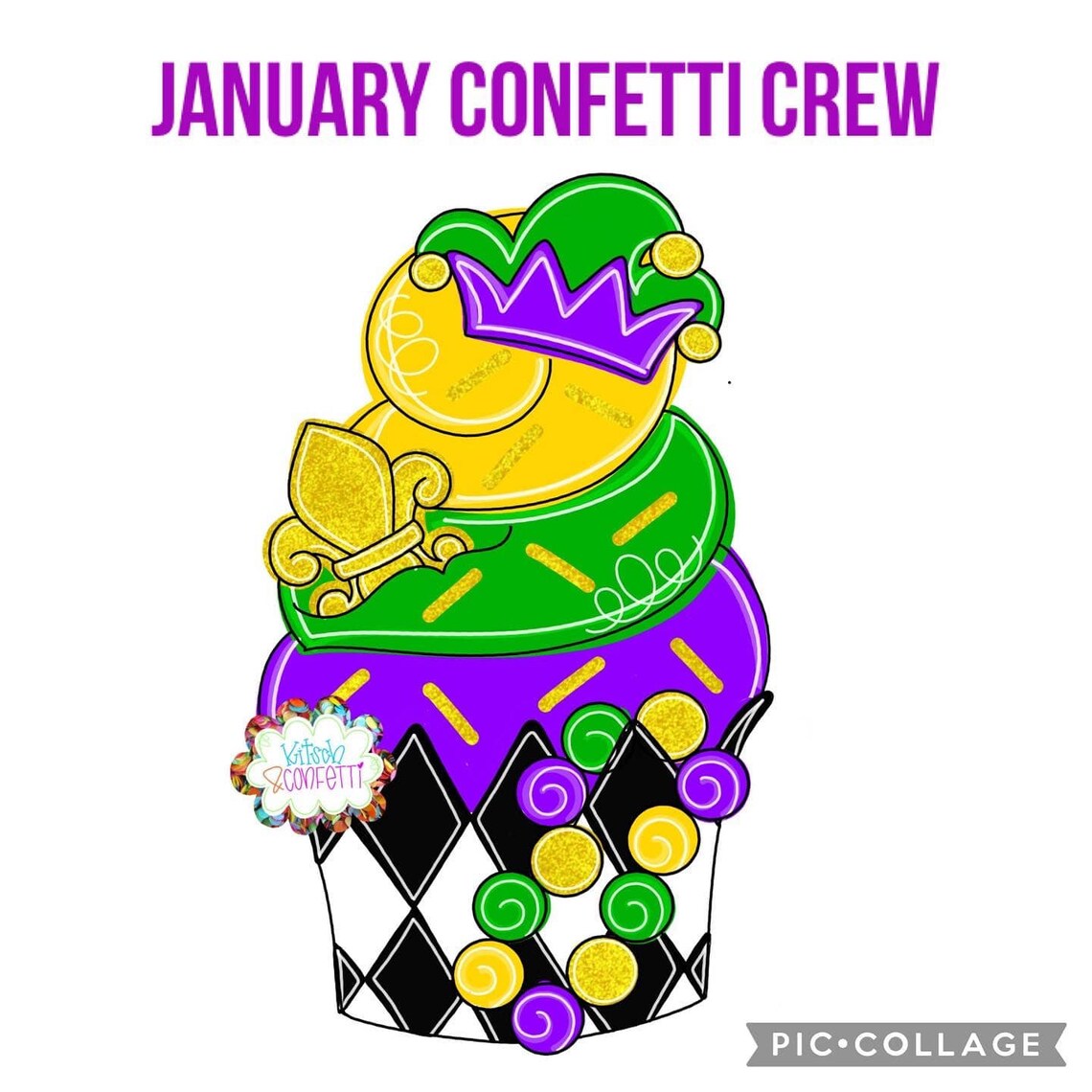 TEMPLATE: Mardi Gras Door Hanger Template King Cake Door - Etsy