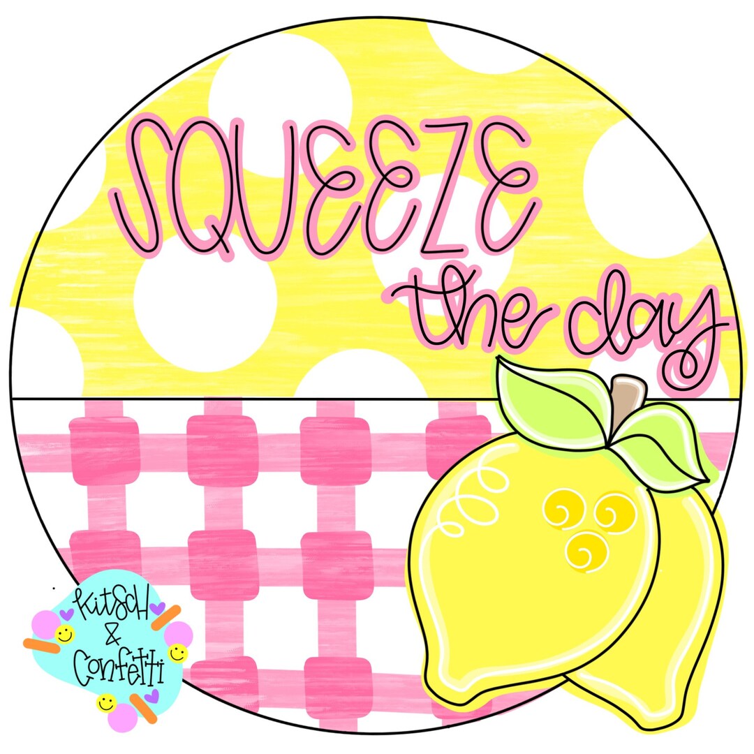 TEMPLATE: Lemon Door Hanger Template Squeeze the Day Door - Etsy