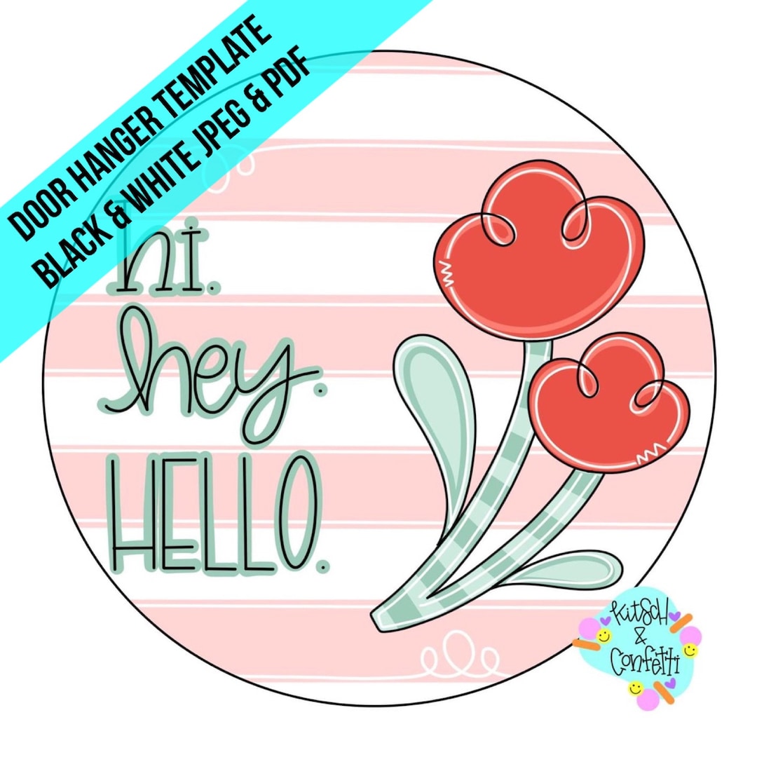 TEMPLATE: Spring Door Hanger Template, Flower Door Hanger Template ...