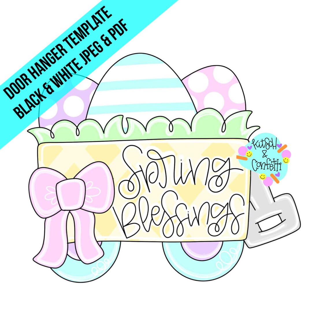 TEMPLATE: Easter Egg Door Hanger Template, Spring Door Hanger Template ...