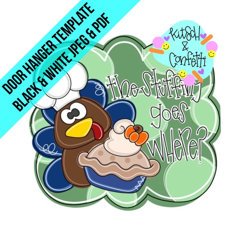 TEMPLATE: Turkey Door Hanger Template Thanksgiving Door - Etsy