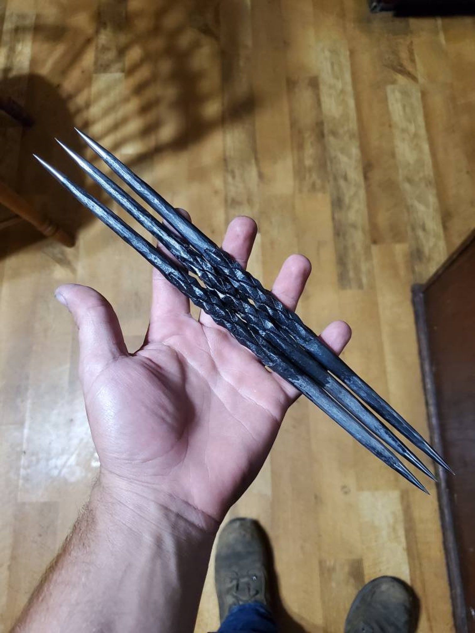 Hand Forged Target Spikes Double Points - Etsy