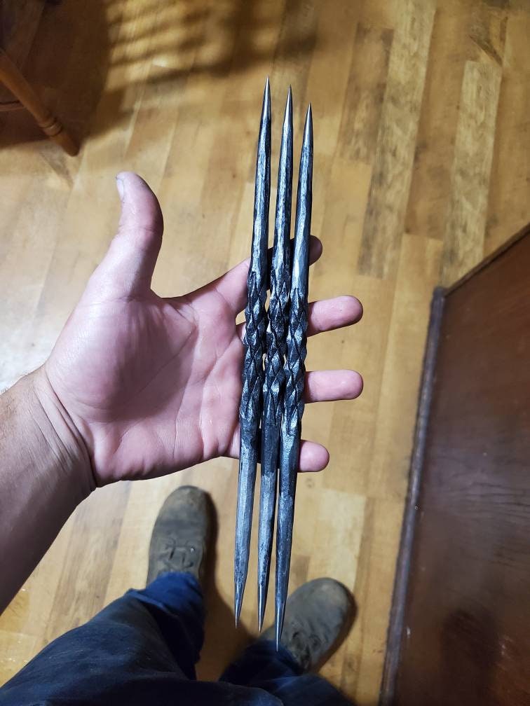 Hand Forged Target Spikes Double Points - Etsy