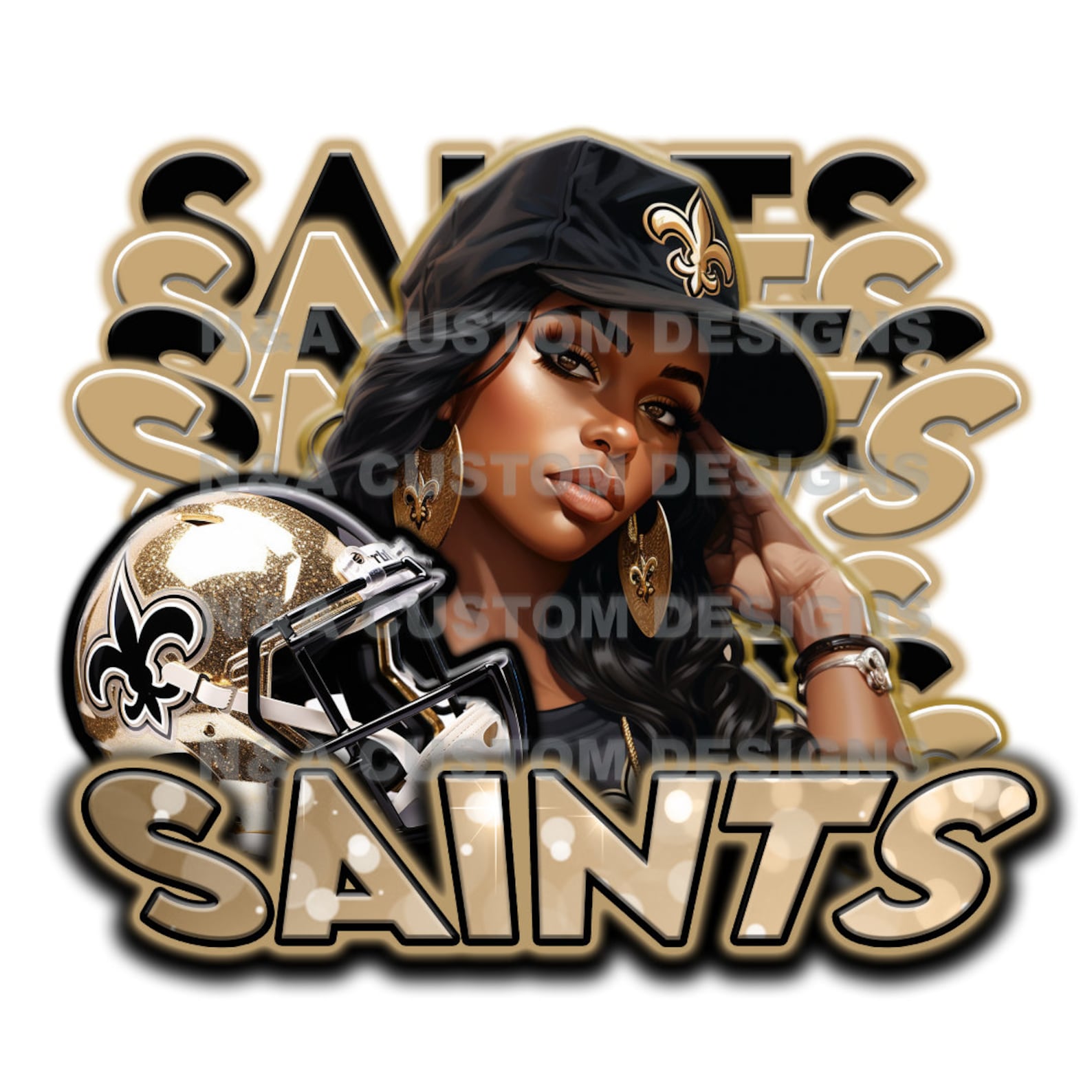 Saints PNG Sublimation Digital Football - Etsy