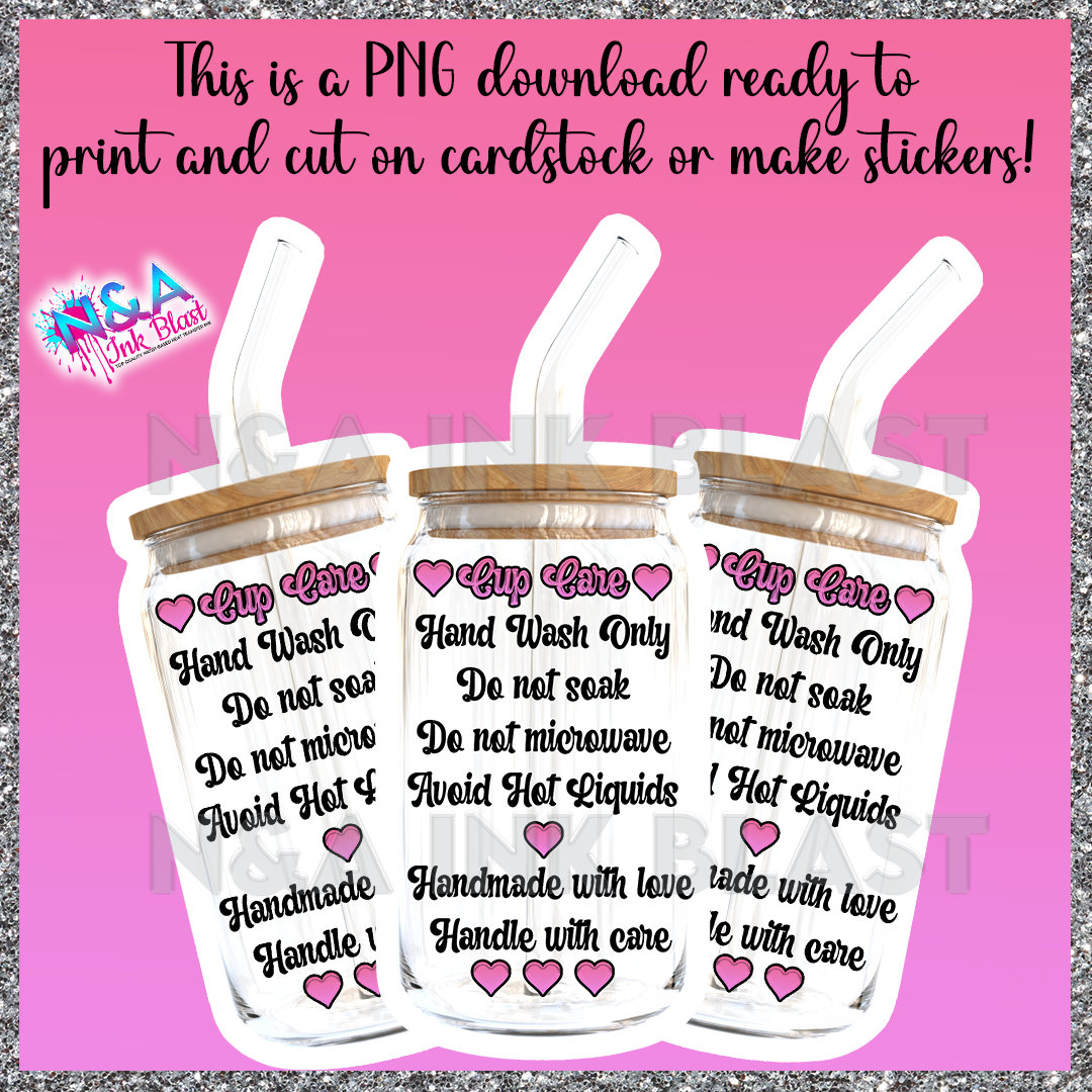 Libbey Glass Can Care Instructions, Template for Libbey Cup Wraps ...