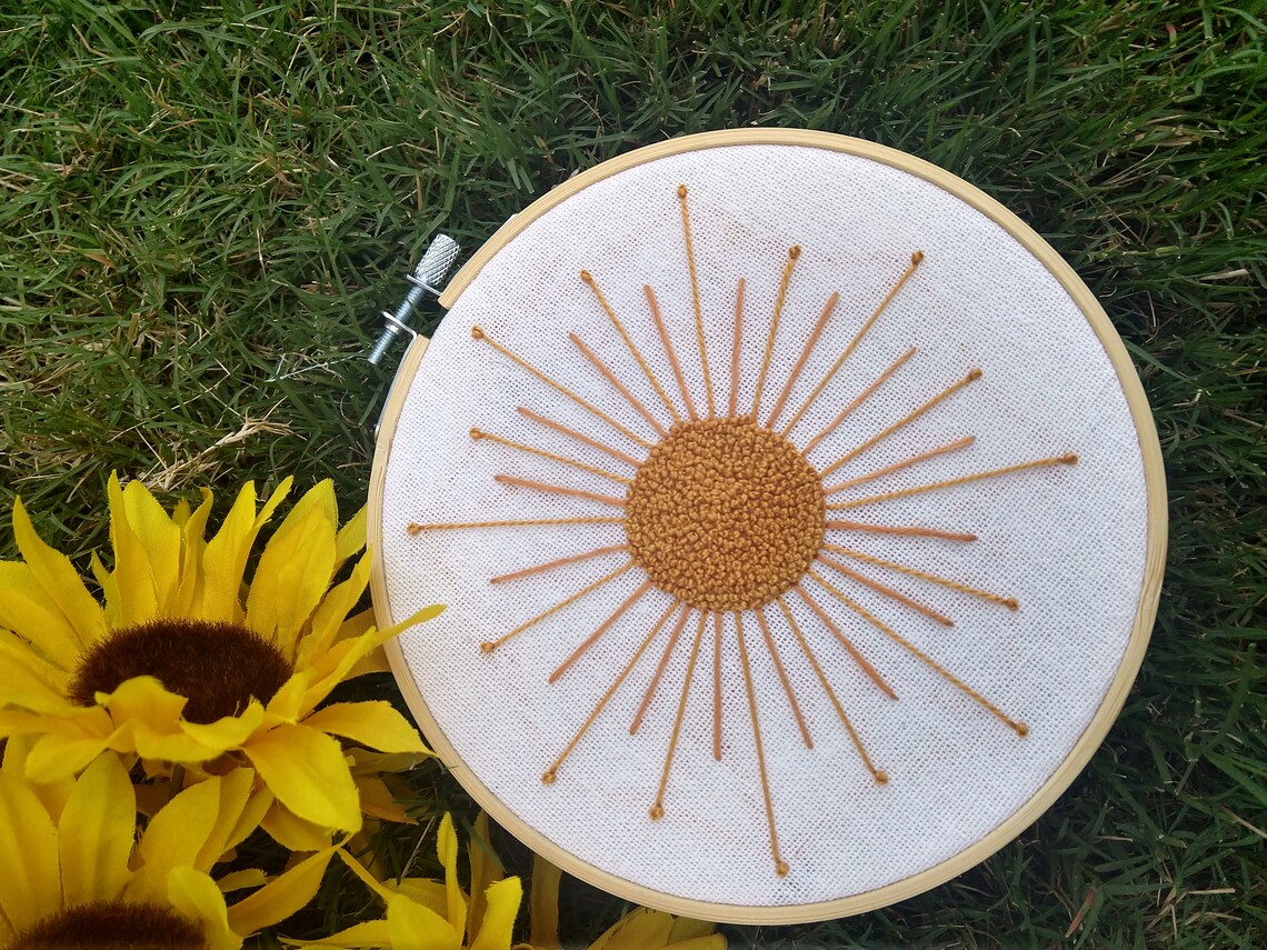 Summer Sun Embroidery Hoop Art - Seasonal Embroidery Art - Summer Time ...
