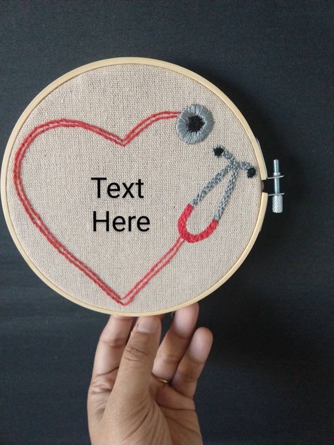 Stethoscope Heart Embroidery Art,hoop Art, Embroidery Art,hand ...
