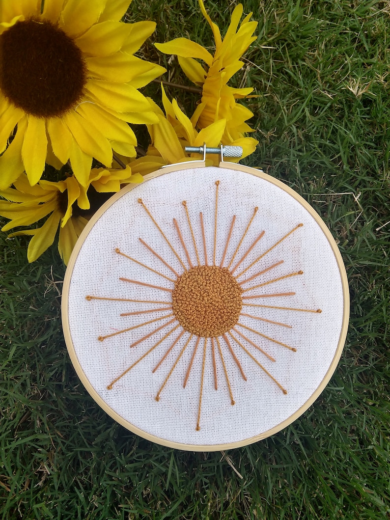 Summer Sun Embroidery Hoop Art - Seasonal Embroidery Art - Summer Time ...