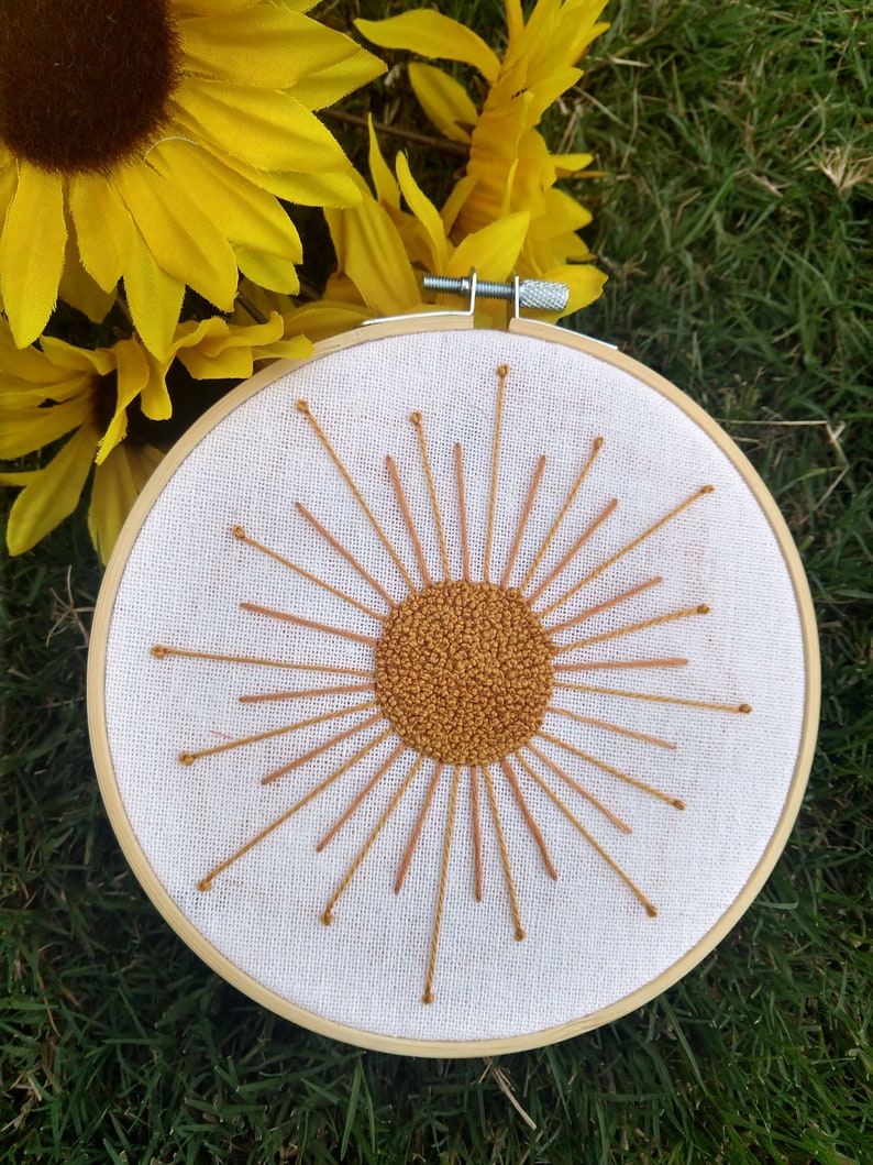 Summer Sun Embroidery Hoop Art - Seasonal Embroidery Art - Summer Time ...