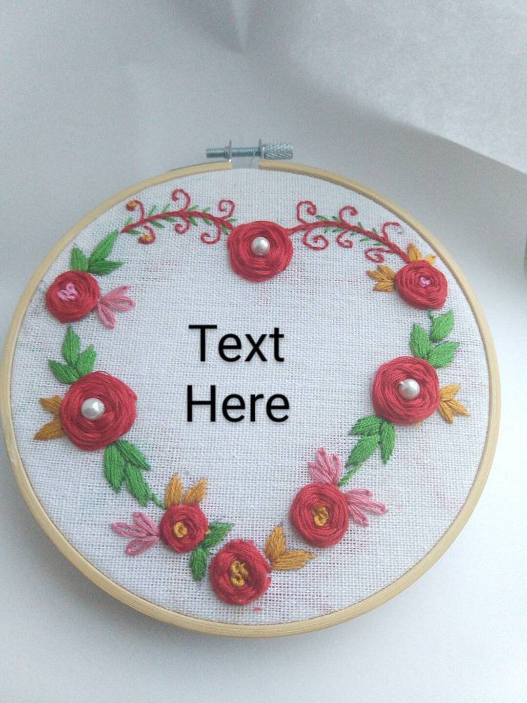 Hand Embroidery Love Couple Proposal Quotes Floral Heart Wreath,couple ...