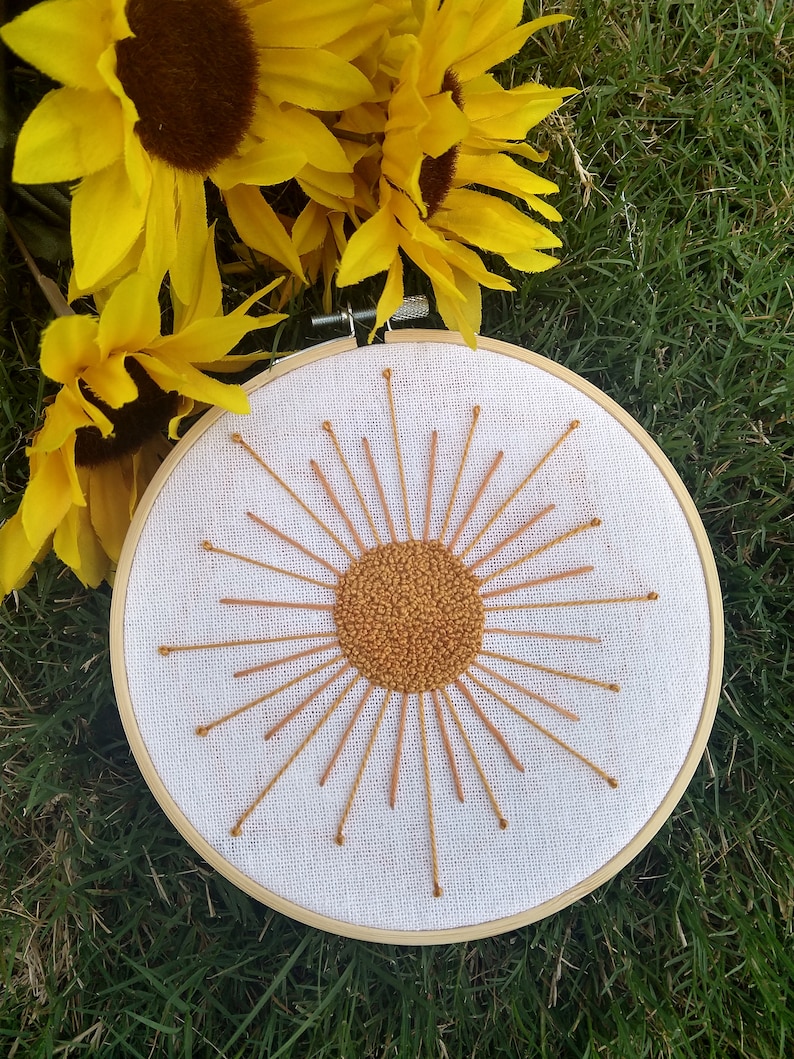 Summer Sun Embroidery Hoop Art - Seasonal Embroidery Art - Summer Time ...