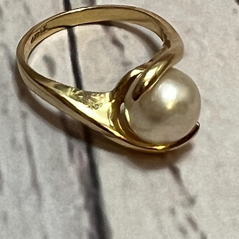 14k Pearl Ring - Etsy