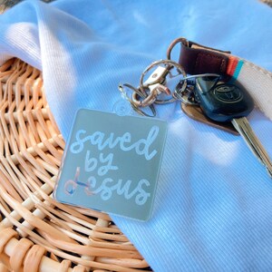 Saved by Jesus Acrylic Keychain | Christian Keychain | Jesus Car ...
