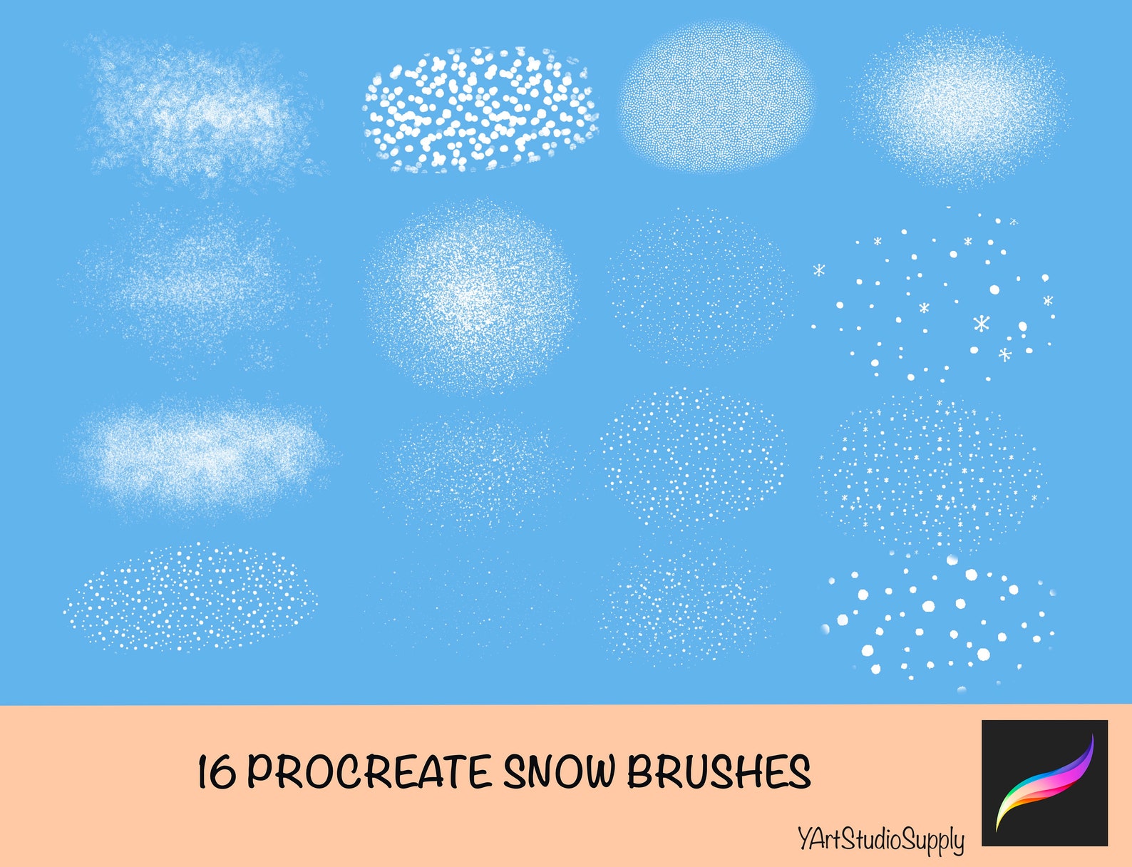 16 Snow Brush Set Procreate Brushes | Etsy