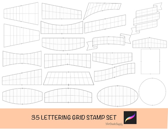 35 Lettering Grid Procreate Stampcalligraphy Guideline - Etsy