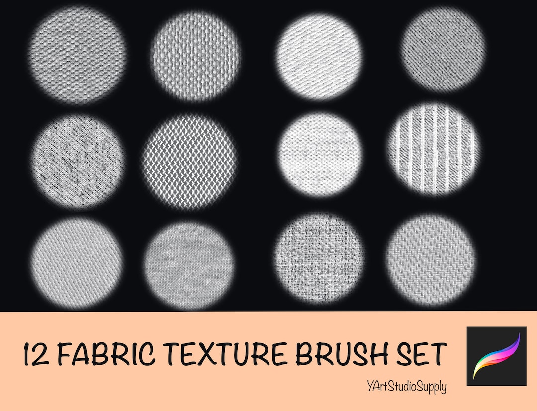 12 Fabric Texture Procreate Brush Set｜fashion Fabric Pattern - Etsy