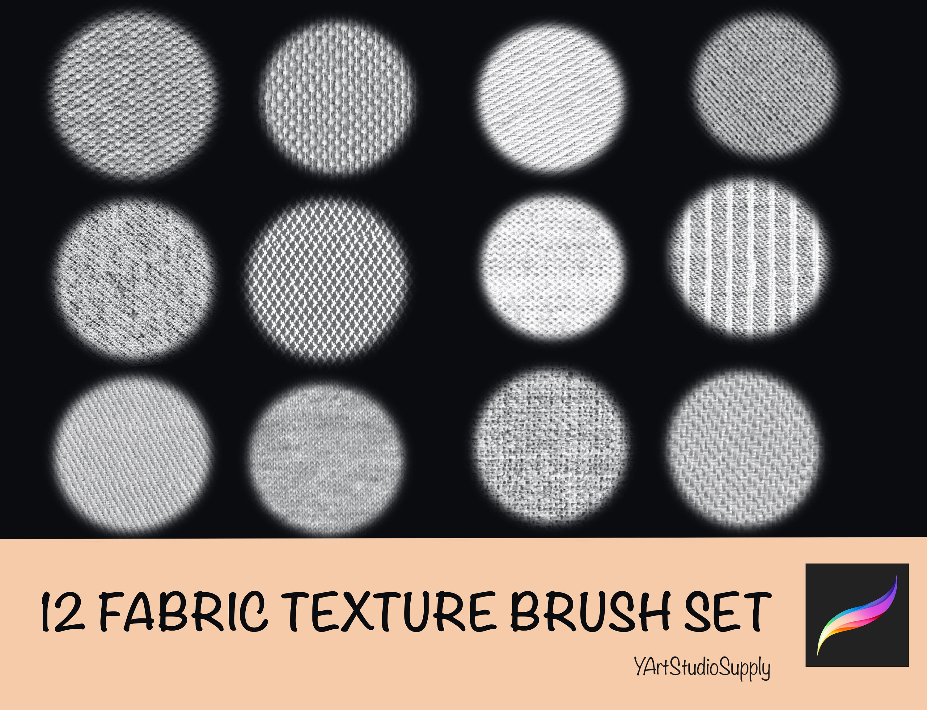 12 Fabric Texture Procreate Brush Set｜fashion Fabric Pattern - Etsy