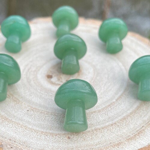 Mini Crystal Mushroom Green Aventurine Baby Toadstool Carved - Etsy UK