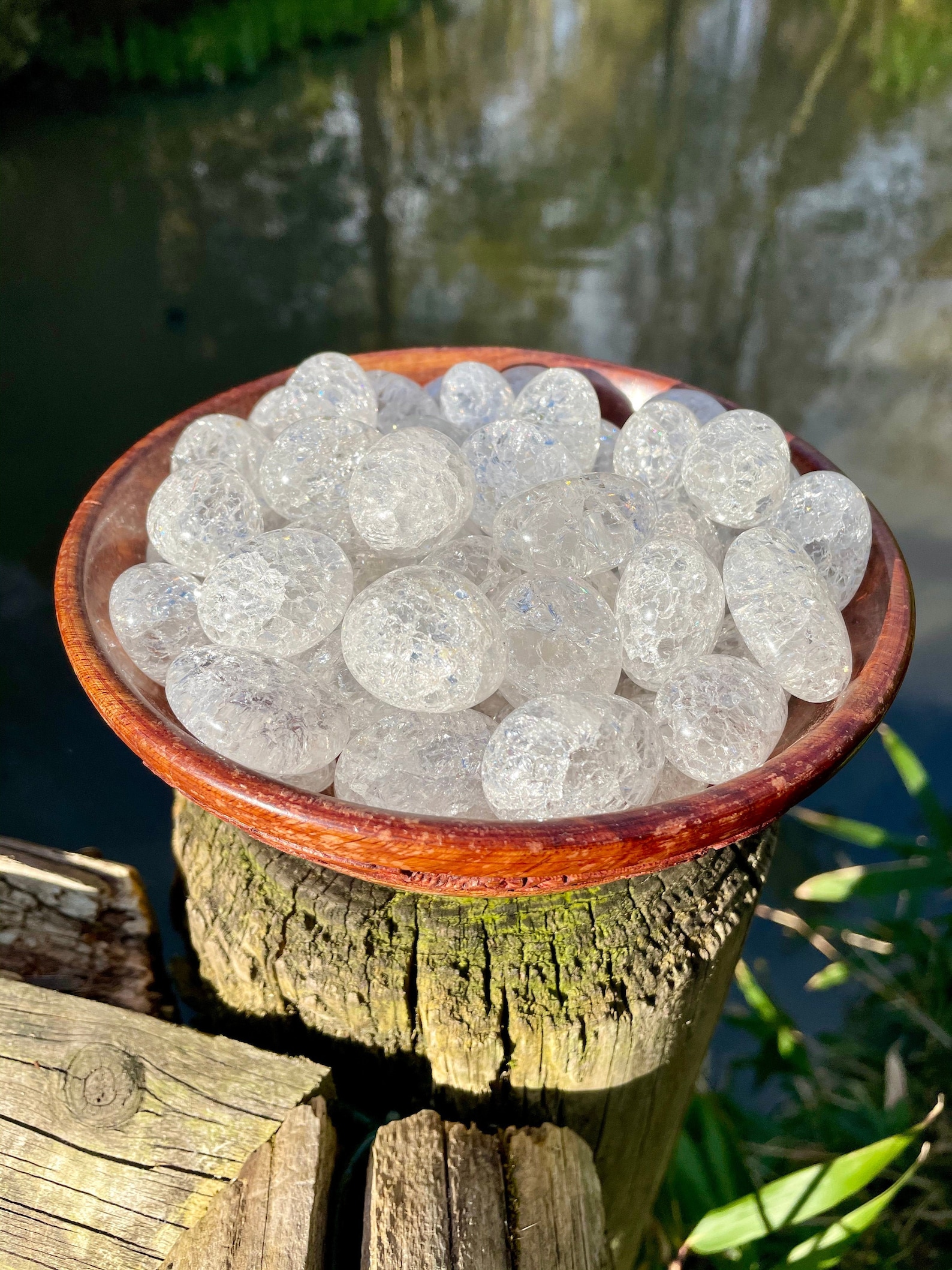 Crackle Quartz Tumblestones Fire & Ice Quartz / Small | Etsy