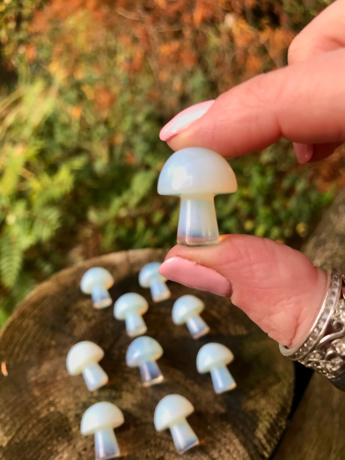 Mini Crystal Mushroom Opalite Iridescent Carved Toadstool - Etsy