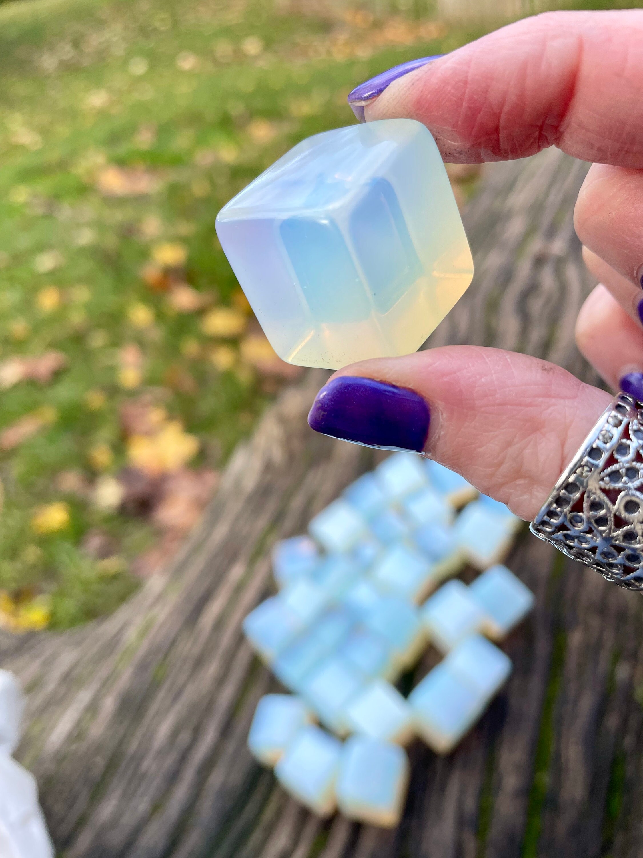 Opalite Crystal Cubes Flashy Opalite Tumblestone Healing - Etsy