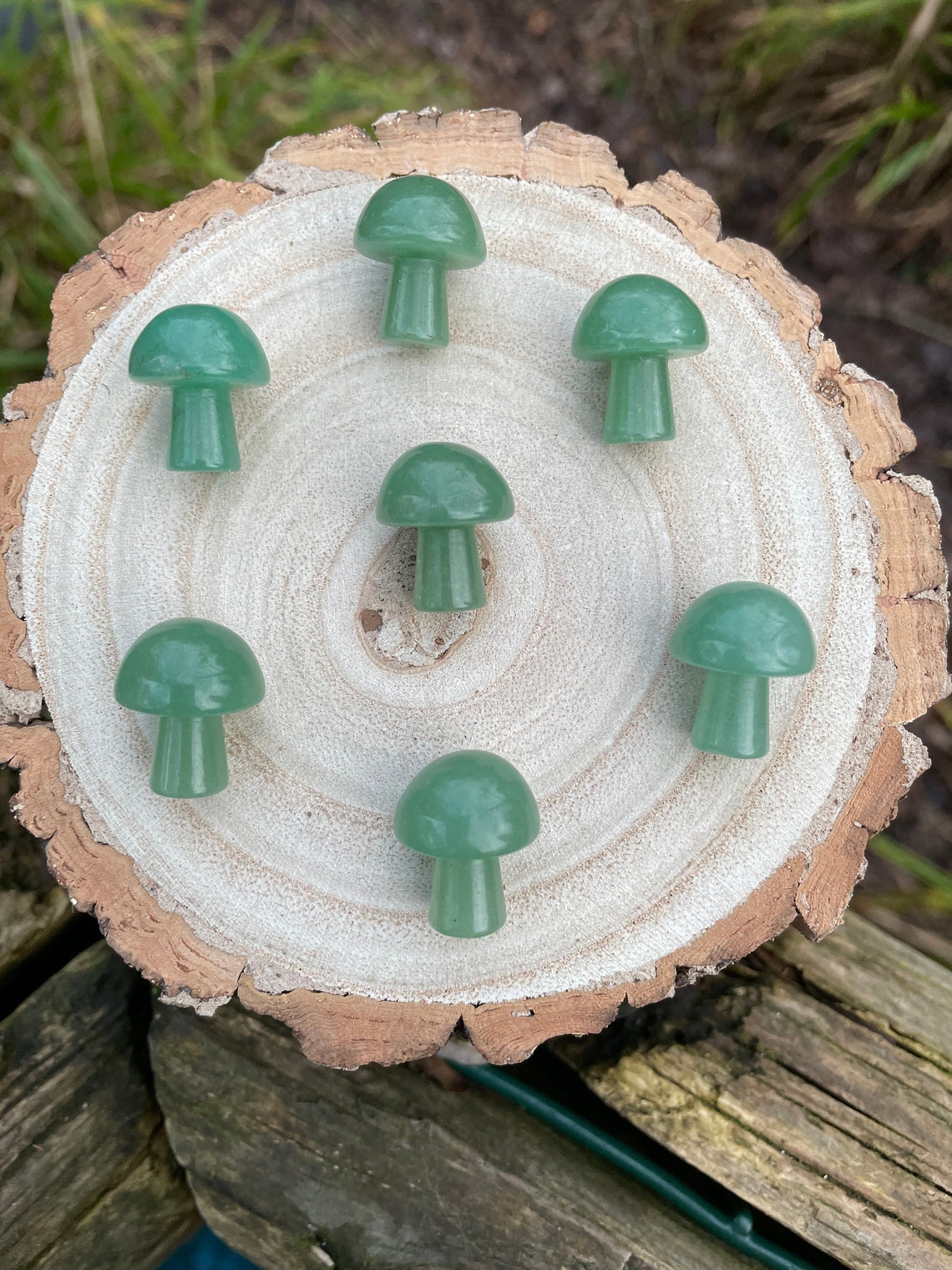 Mini Crystal Mushroom Green Aventurine Baby Toadstool Carved | Etsy UK