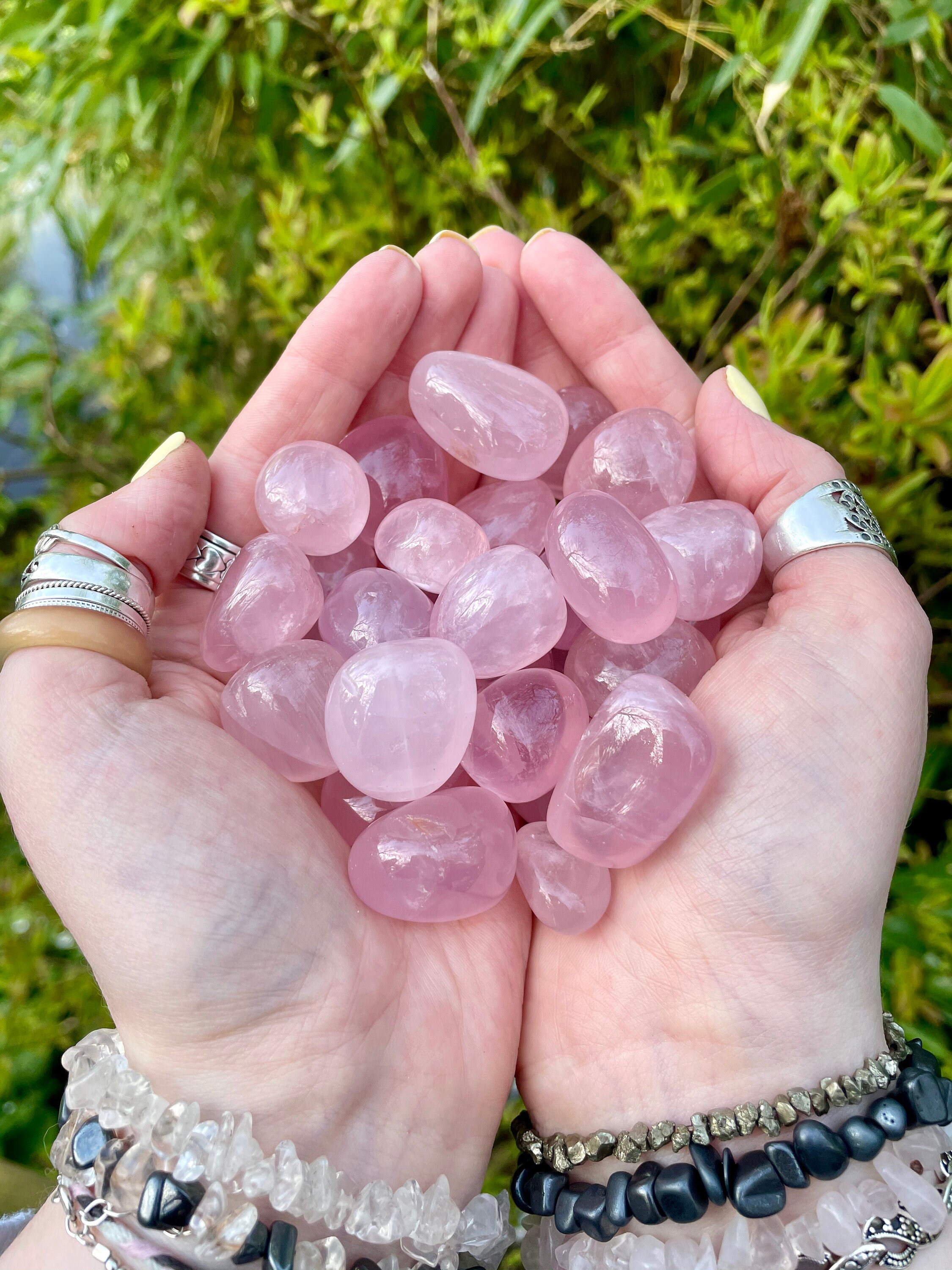 Rose quartz tumblestone / polished crystal pink love crystal / | Etsy