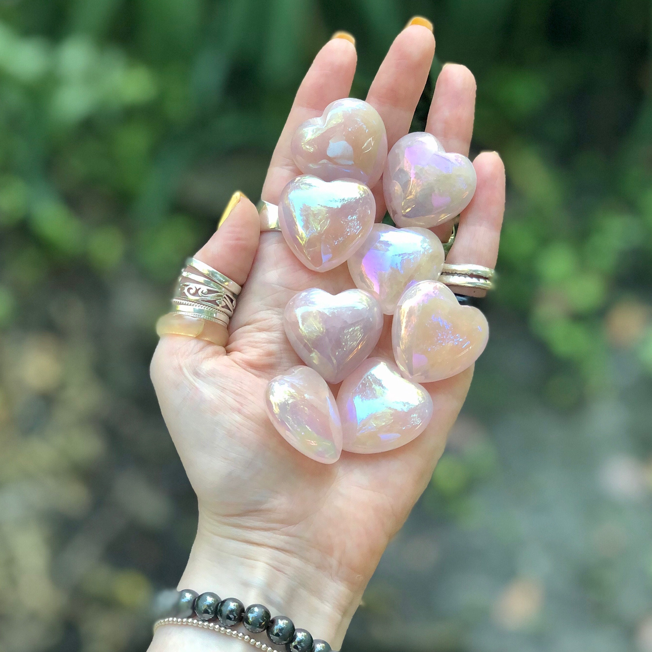 Angel Aura Rose Quartz Heart Crystal Heart-shaped Love Baby | Etsy UK