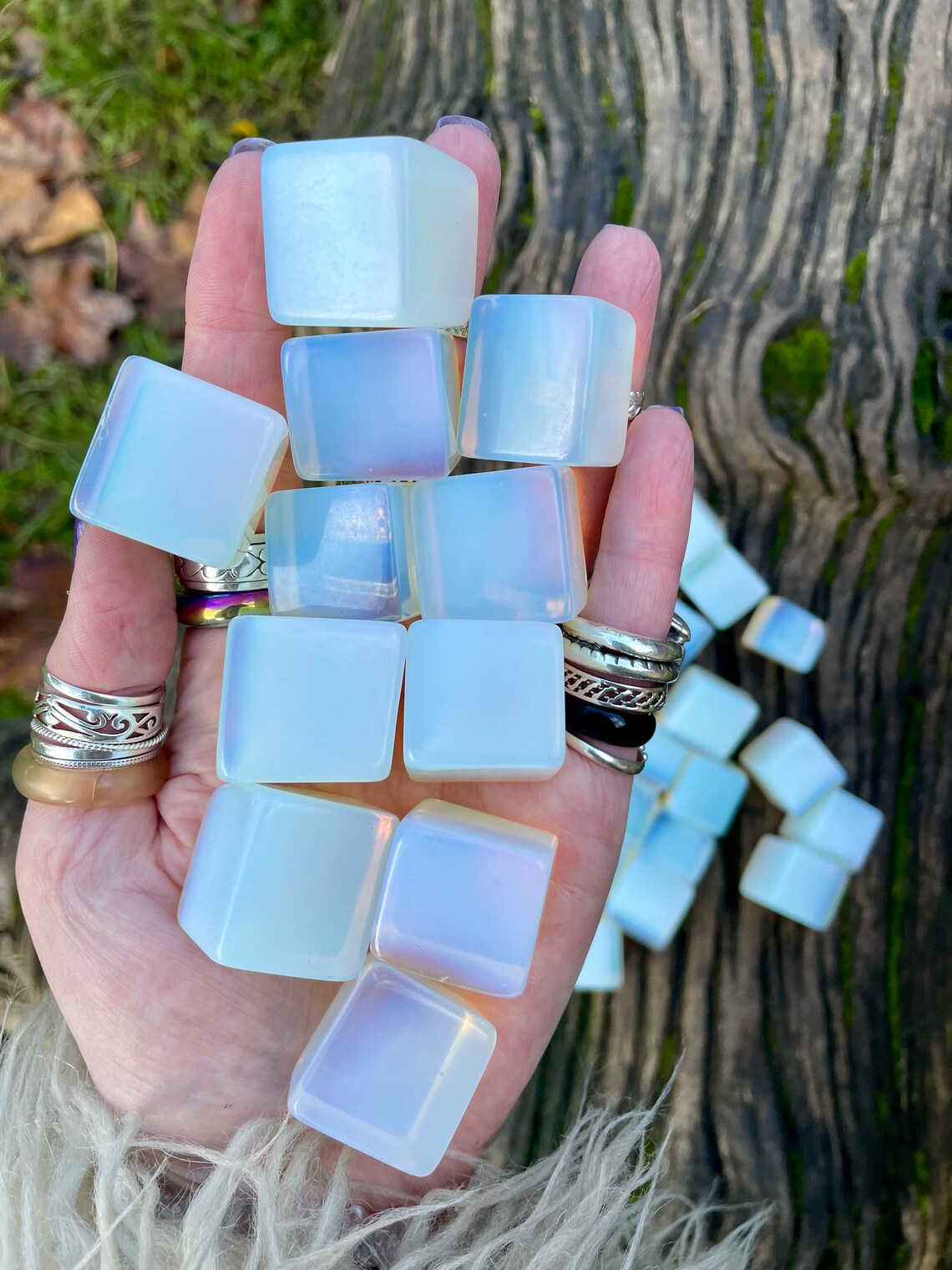 Opalite Crystal Cubes Flashy Opalite Tumblestone Healing - Etsy